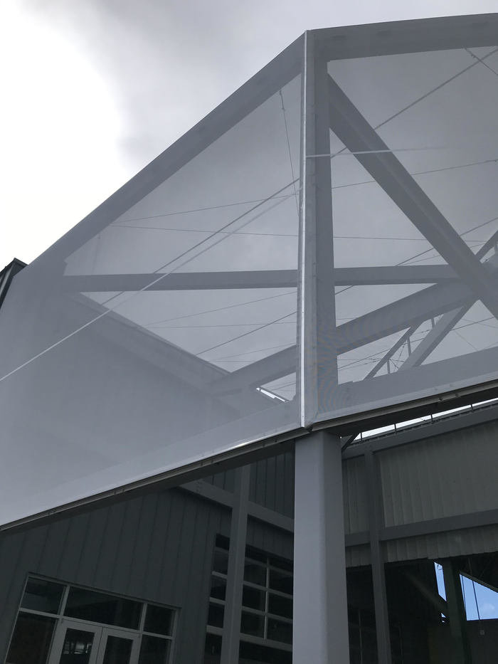 Craterworks Makerspace Atrium Mesh Facade Design and Install by Nick ...