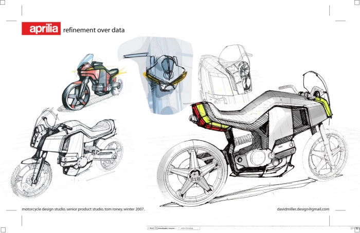Aprilia Motorcycle process by David Miller at Coroflot.com