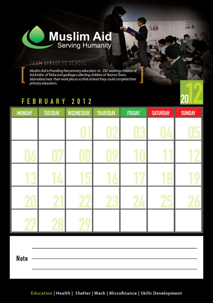NGO calendar design by arslan Khan babar at Coroflot.com