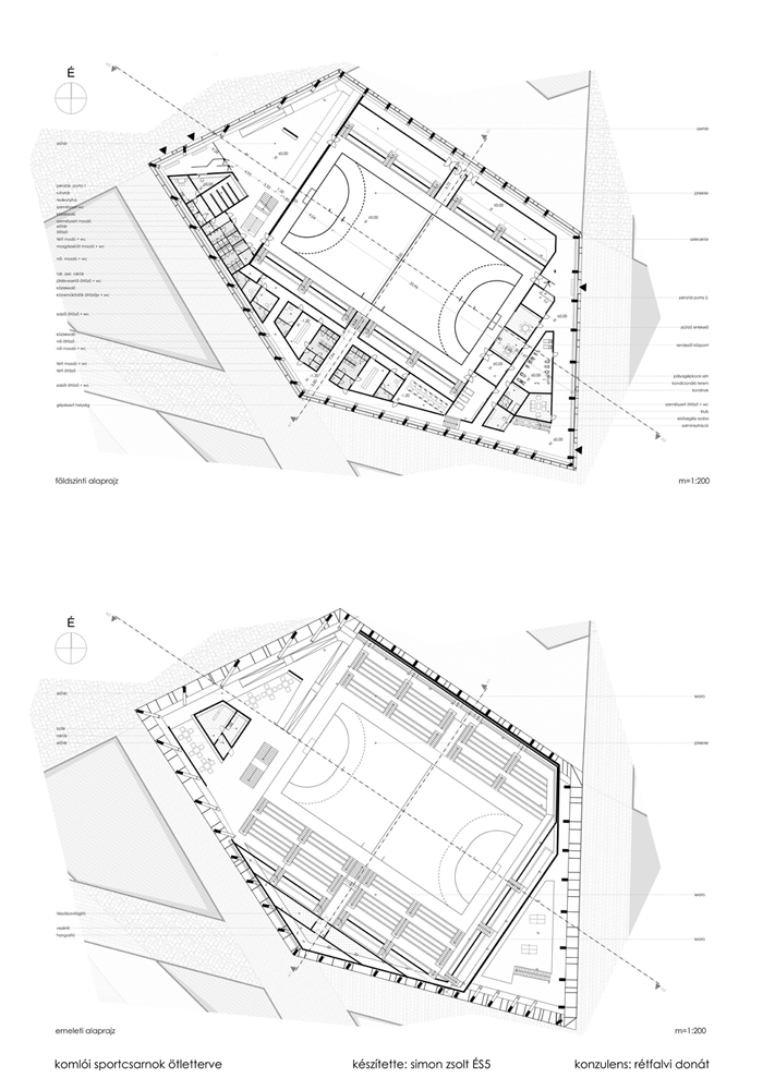 Plans 2007 Sports Hall idea plan - student project by Zsolt Simon at ...