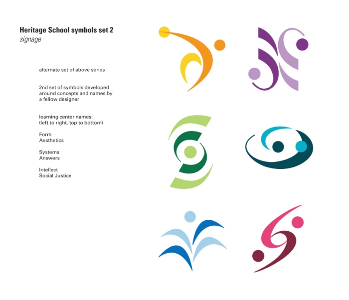 Heritage School signage design by Nat Dai at Coroflot.com