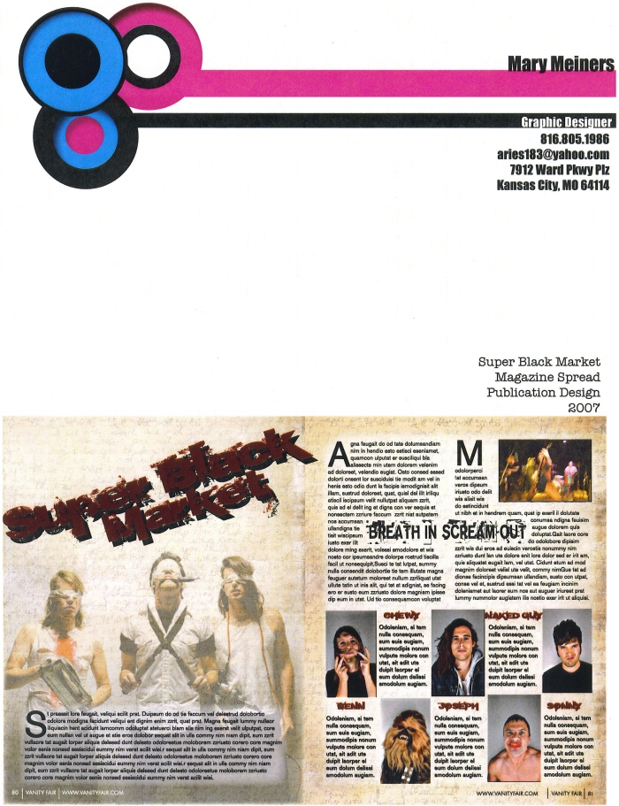 An upload by Mary Meiners on Coroflot: to the project Portfolio