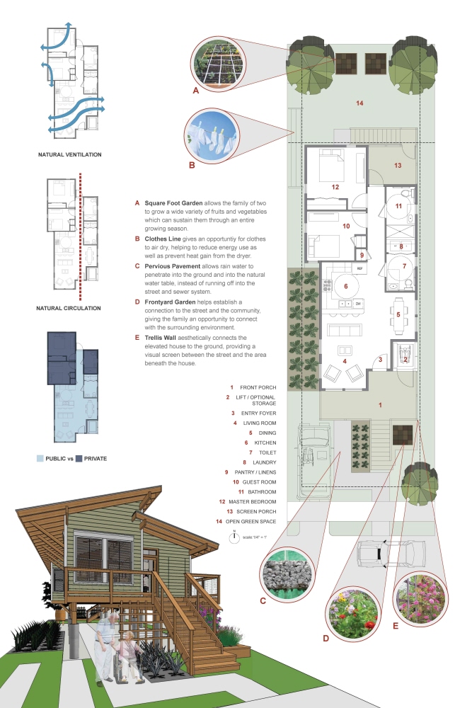 An upload by Daryl Rackley on Coroflot: to the project New Orleans House