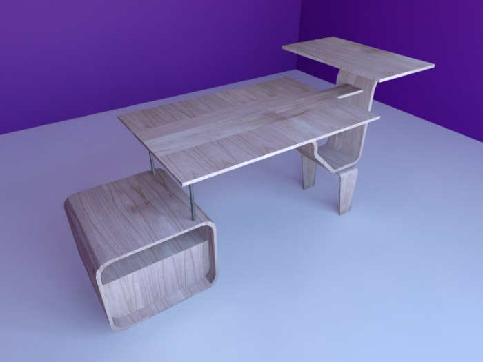 Molded Plywood Desk by John Perez at Coroflot.com