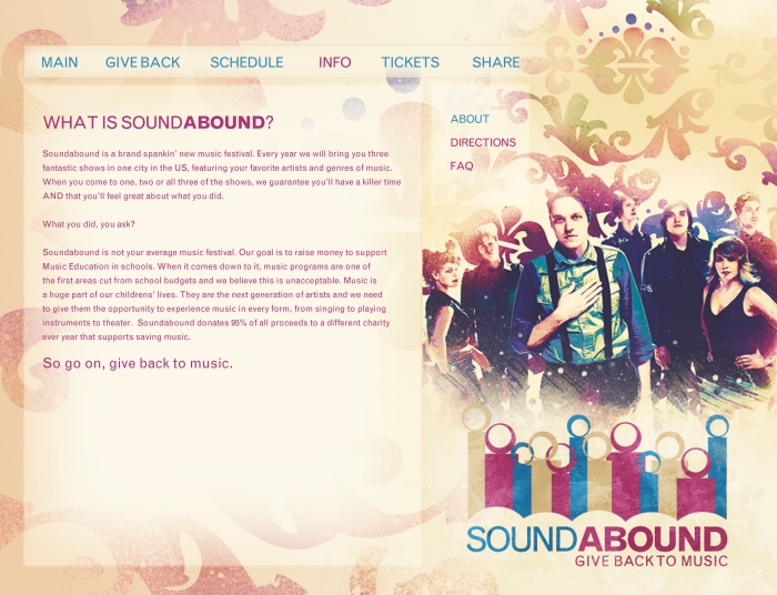 An upload by Sarah Pelz on Coroflot: to the project SoundAbound Charity ...