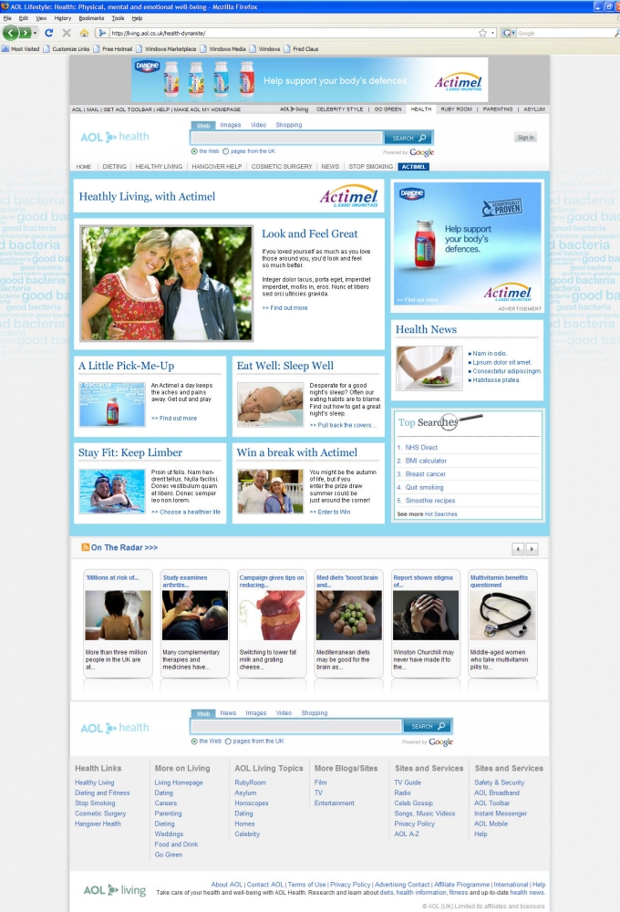 Visual Design for Client on AOL Pages by Sharath Shetty at Coroflot.com