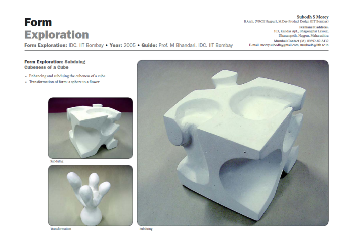 Form Exploration by subodh morey at Coroflot.com