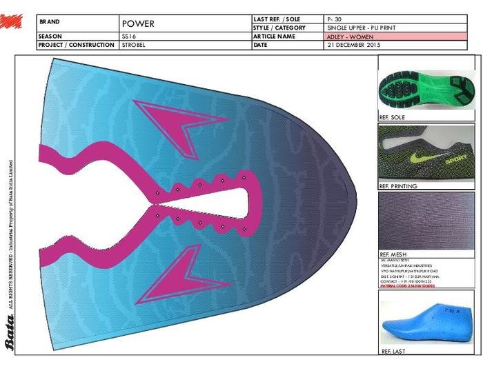 Sports footwear upper design with specification sheet by Gunjan Kumar ...