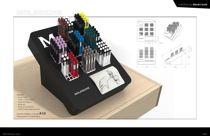 Moleskin - Pen Counter Display by Steve Kunz at Coroflot.com