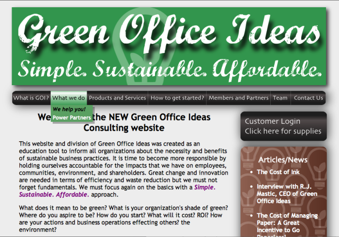 GOI website by Sam P Bair III at Coroflot.com