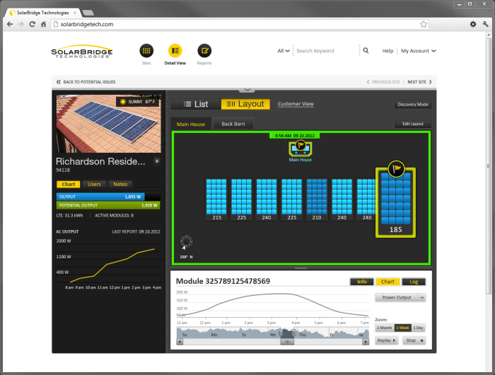 Solarbridge, solar panel management system by Ryan Gossen at Coroflot.com