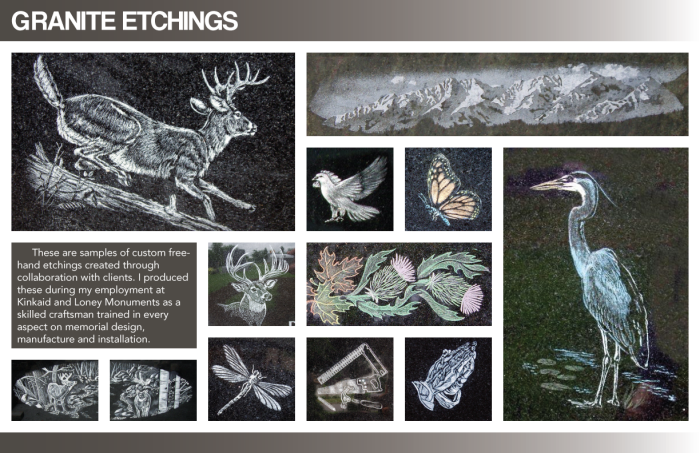 An upload by Eric Loney on Coroflot: to the project Granite Etchings