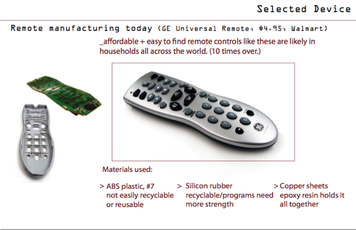 GE Universal Remote_Design for Disassembly by Ali Riehle at Coroflot.com