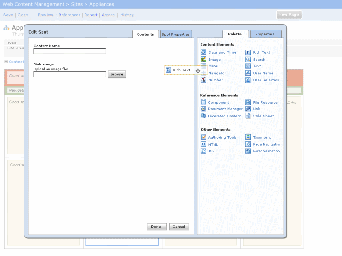 Web Content Management wireframes by Nicole Robbins at Coroflot.com