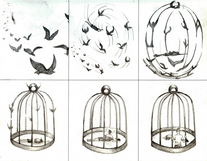 Drawing Story "The Bird" by Naomi Kasahara at Coroflot.com