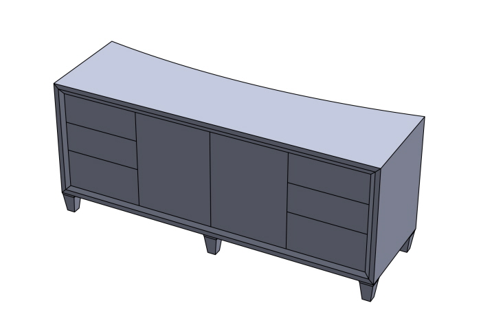 Custom Curved TV Console / Dresser by David Strauss at Coroflot.com