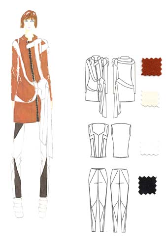 Origami inspired draping design by Te-Pei Candice Liou at Coroflot.com