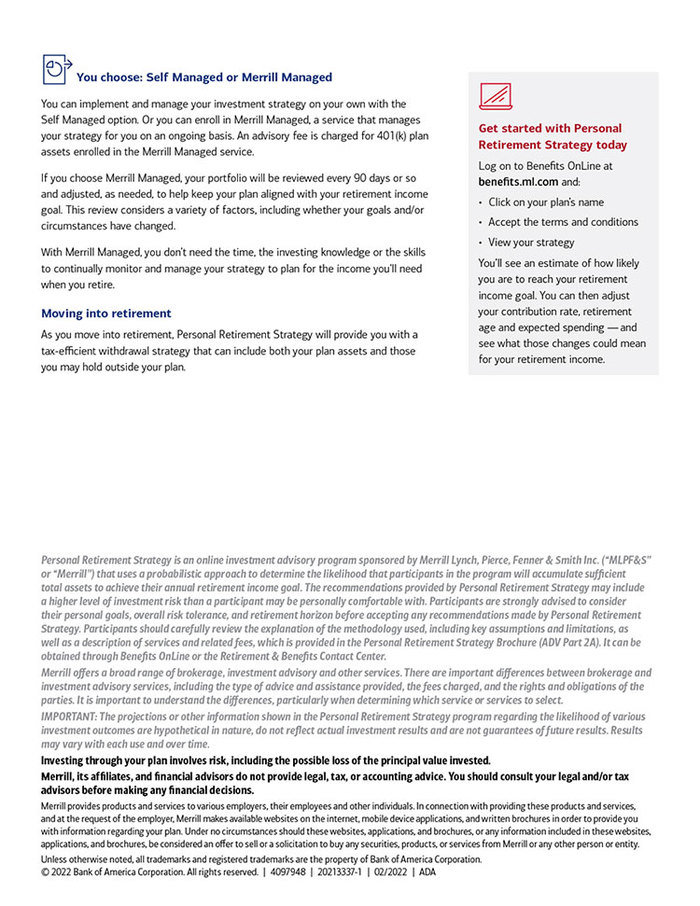 Flyer | Personal Retirement Strategy by Karen Higgins at Coroflot.com