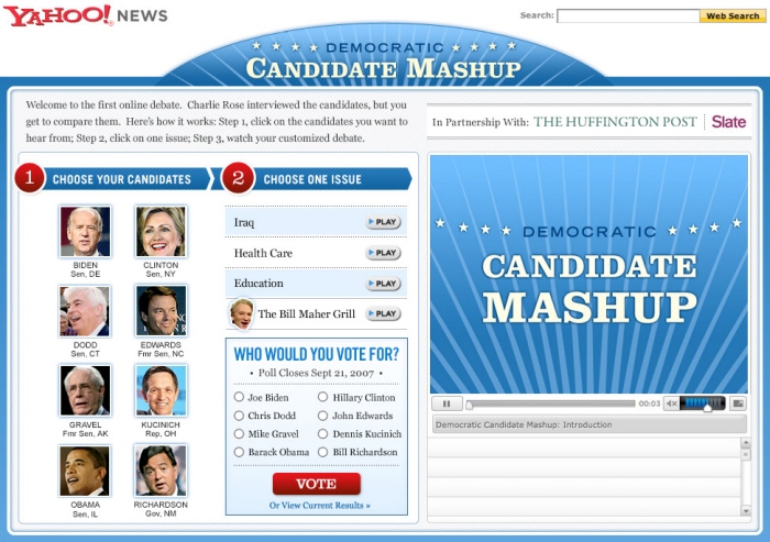 An upload by Joanna Ellis on Coroflot: to the project Yahoo Election 08