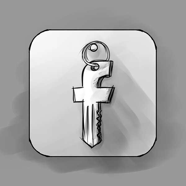 Facebook Security Key iOS flat icon by Tomislav Zvonaric at Coroflot.com