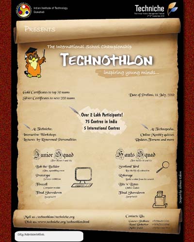 Poster for Technothlon by Abhinav Kishore at Coroflot.com
