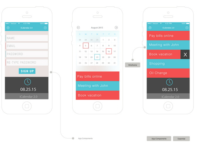 Calendar Prototype UI Design App by Marios Lublinski at Coroflot.com