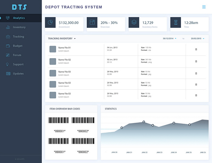 Depot Tracking System (DTS) UI Design by Marios Lublinski at Coroflot.com