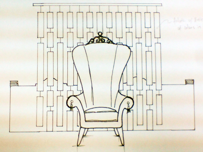 sample drawing of my curtain designs by Samuel Cardel at Coroflot.com