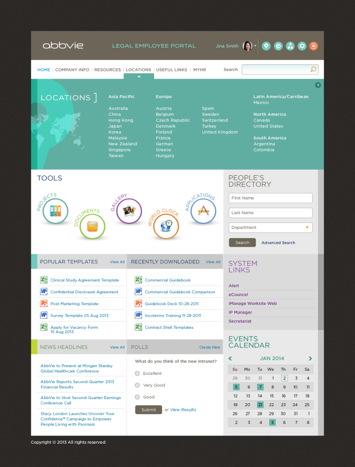 Web UI - Intranet by Abhijit Karnik at Coroflot.com