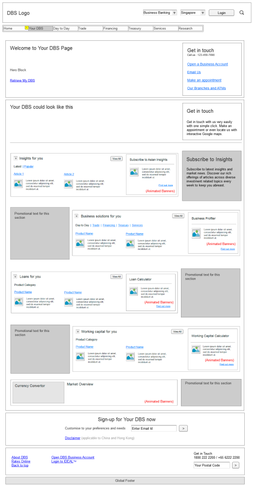 Wireframes - Business Banking by Abhijit Karnik at Coroflot.com