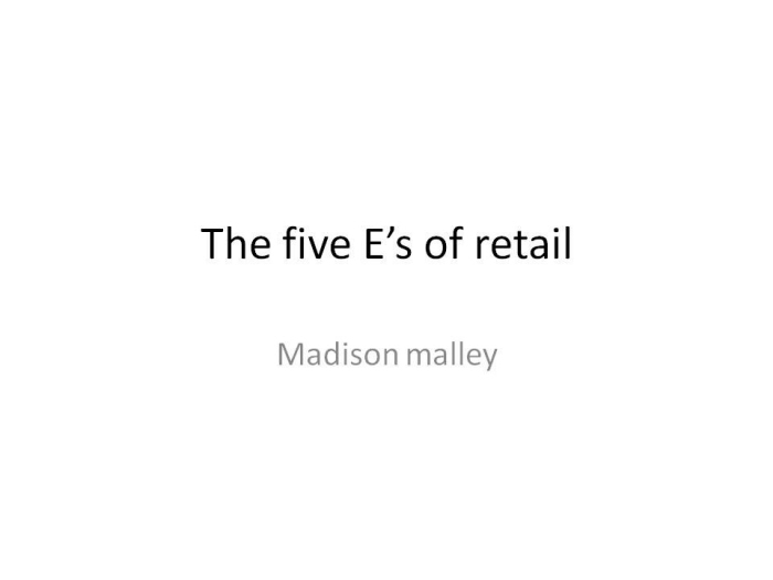 The 5 Es of Retail by madison malley at Coroflot.com