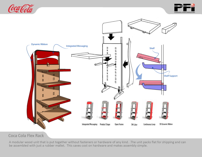 Coca Cola Flex Rack Concepts by Josh Gierer at Coroflot.com