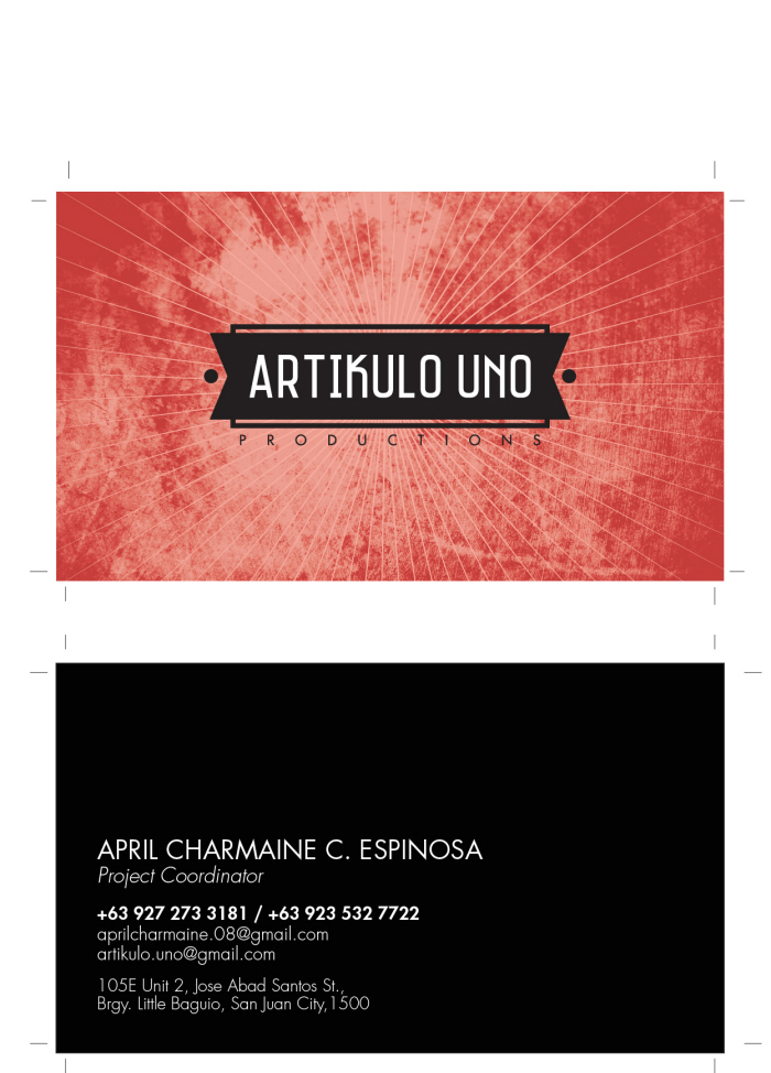 Artikulo Uno Productions by Francis Albert Martinez at Coroflot.com