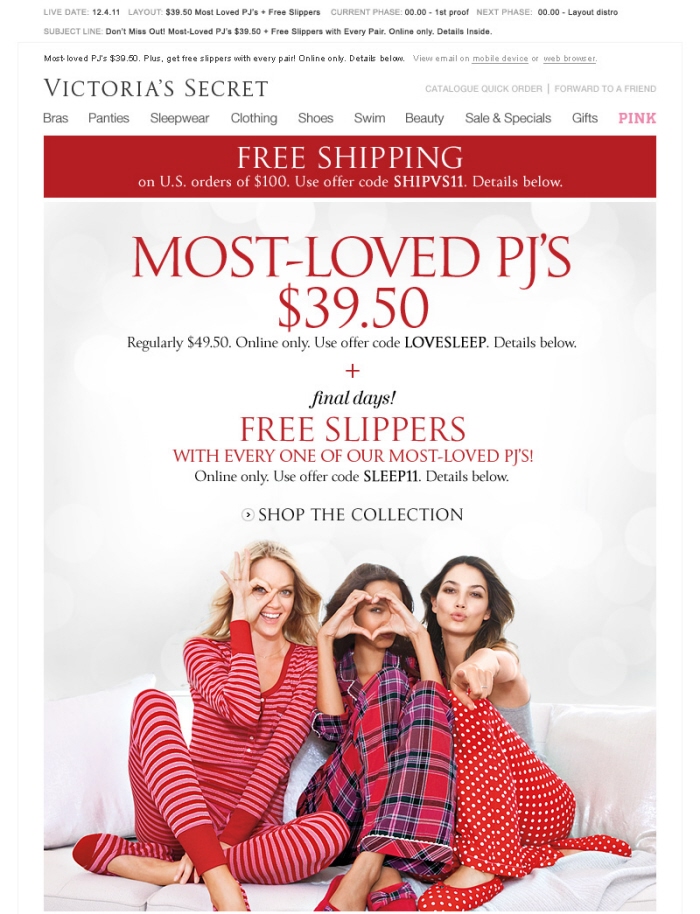 Victorias Secret Email work by Jaye Lindner at Coroflot.com