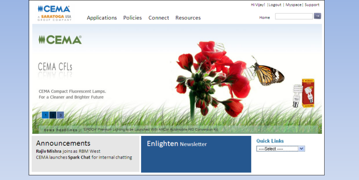 CEMA Intranet & Newsletter by Vijay Krishnan at Coroflot.com