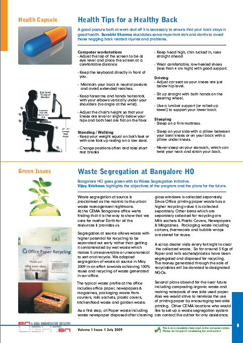 CEMA Intranet & Newsletter by Vijay Krishnan at Coroflot.com