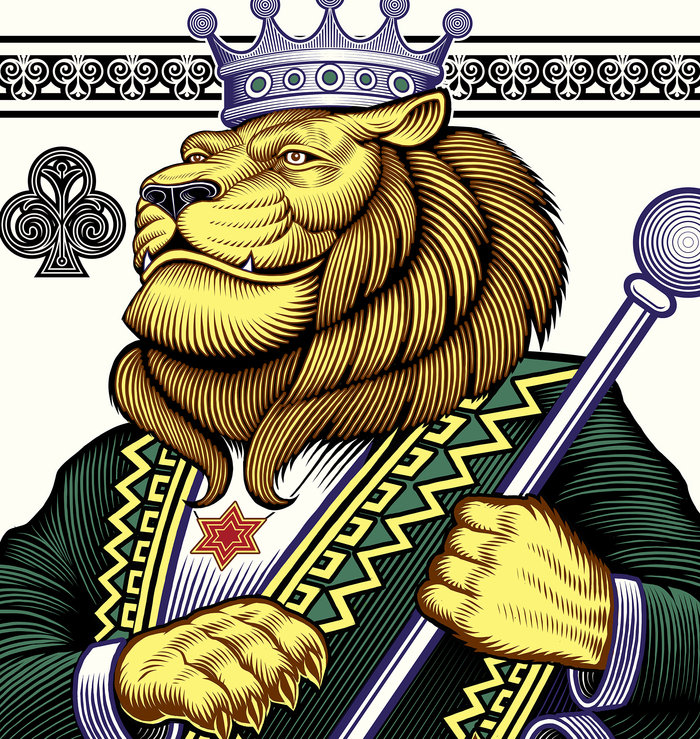 King Lion Playing Cards Illustration by Matt Curtis at Coroflot.com