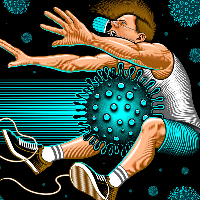 Covid-19 illustration by Matt Curtis at Coroflot.com