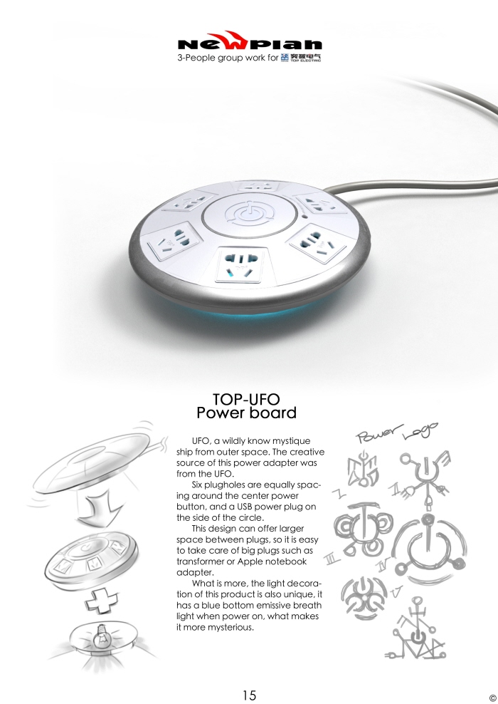 UFO Power Strip (Red Star Design Award 2011) by Danwei Ye at Coroflot.com