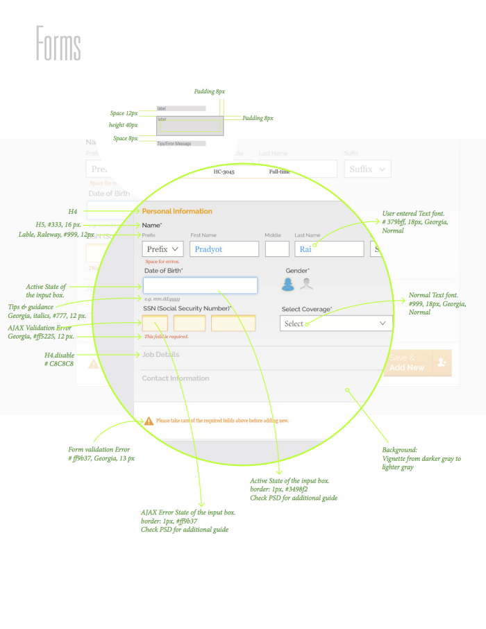Visual Style & Interaction Specifications by Kunal Arora at Coroflot.com