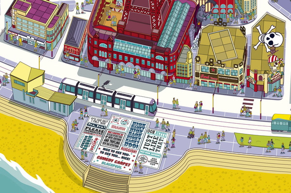 Blackpool Resort Map - Illustrated Map for Visit Blackpool by Rod Hunt ...