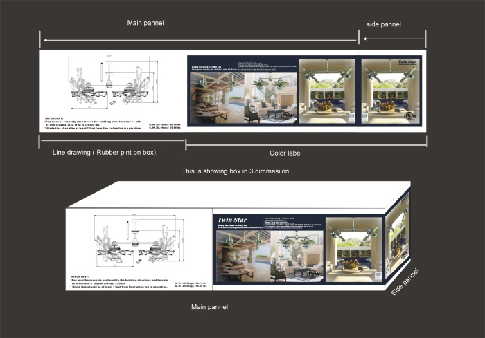 carton design for ceiling fan by Peter Chen at Coroflot.com