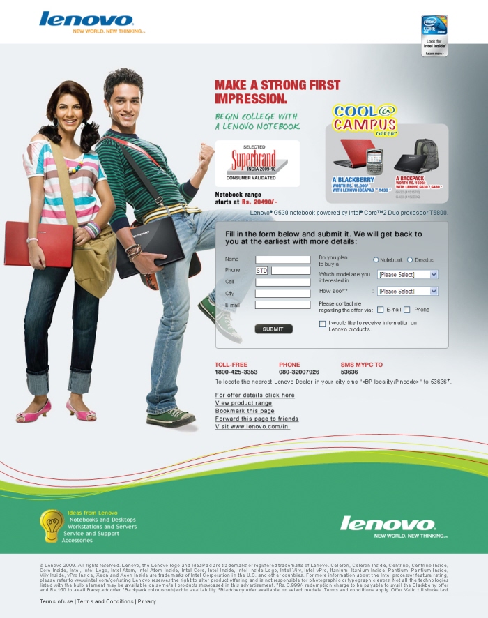 Lenovo Landing page Designs by Suresh BN Gowda at Coroflot.com