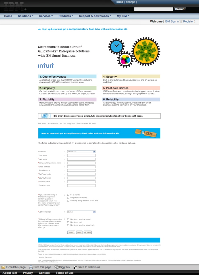 IBM Landing page designs by Suresh BN Gowda at Coroflot.com