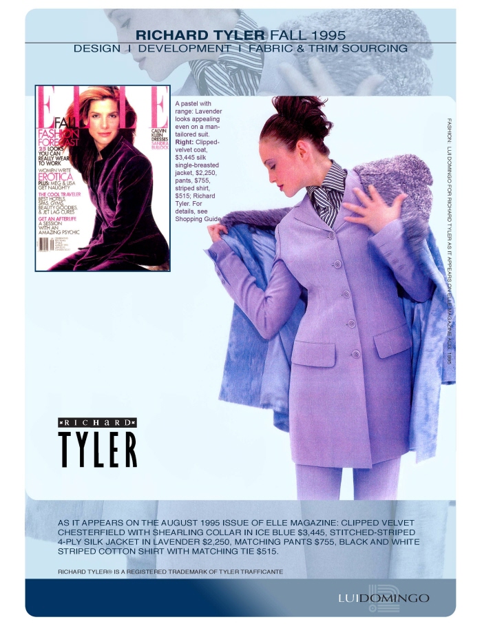 TYLER TRAFFICANTE Richard Tyler womenswear and menswear design and ...