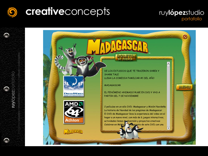 Madagascar DVD Press Kit by Ruy Lopez at Coroflot.com