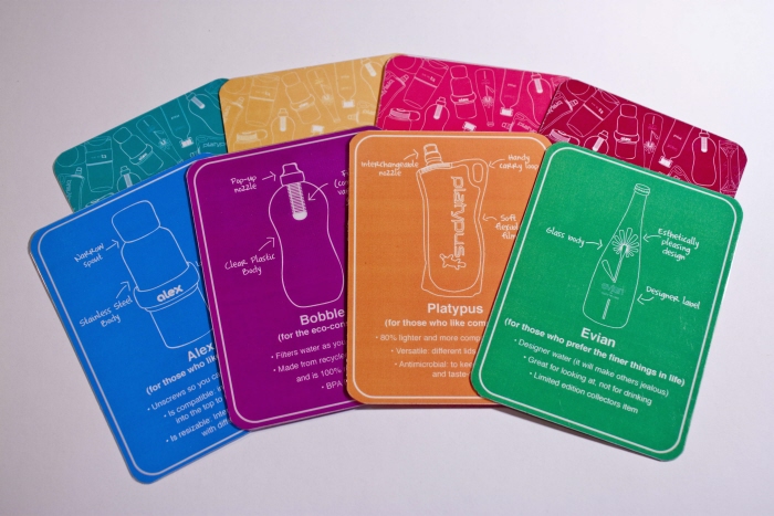 Water Bottle Flash Cards by Juliana Laface at Coroflot.com