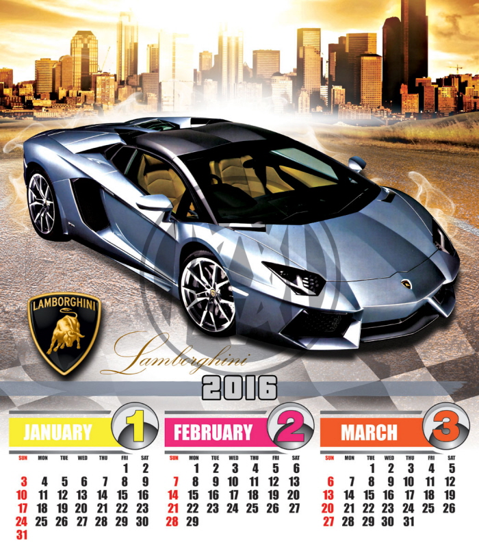 Graphic Designs 5 2016 Car themed Calendar by Mikhail Ortiz at Coroflot.com