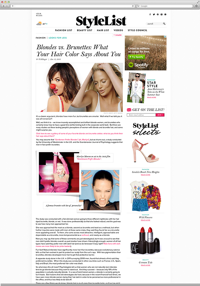 Stylelist.com by KRISHNA FITZPATRICK at Coroflot.com