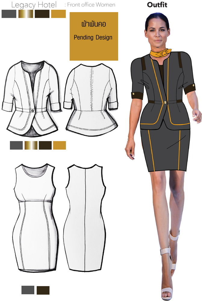 Chic hotel uniform designs by Chaow Rata at Coroflot.com